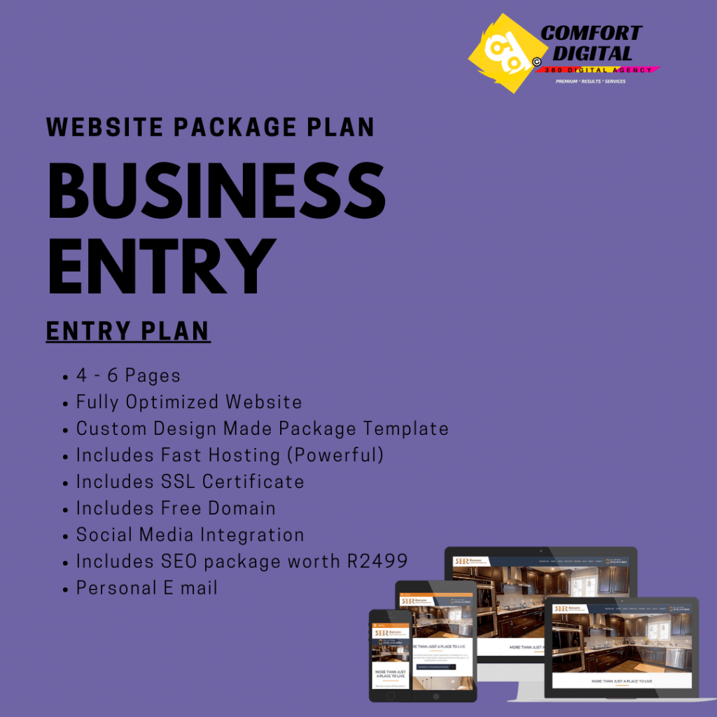 Entry : Website Design & Development Package - Comfort Digital South ...